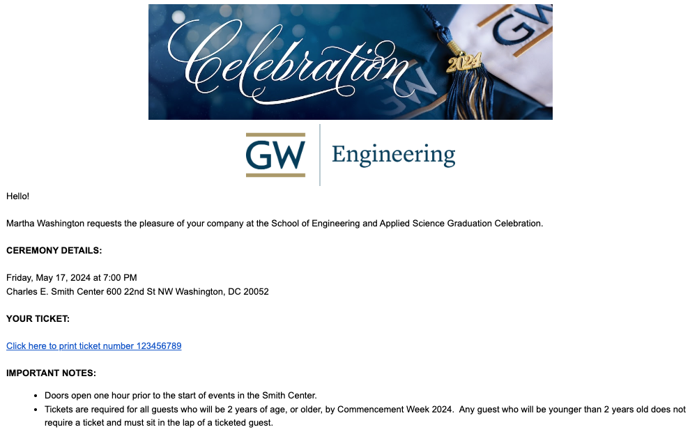 How to Register for Commencement Week Events | GW Commencement | The George Washington University